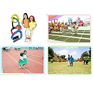 Potato Sack Race Bags (4-pack) and 3-Legged Race Bands (4-pack) - Sturdy & No Smell - Popular Outdoor Party Yard Games for All Ages Family Gatherings, School Gym Class