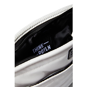 Think Royln Downtown Crossbody - Purse for Women - Polyester Construction - Zippered Back - Detachable Strap White Patent One Size One Size
