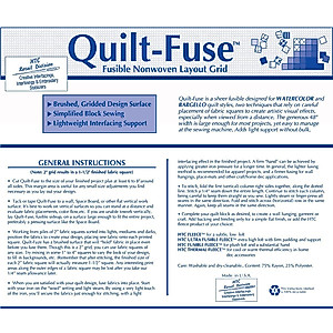 Superpunch Quilt-Fuse HTC3240-1 Interfacing/Interlining, White Fusible Interfacing Lightweight– 48” Wide Nonwoven 2” Layout Grid, Iron On Polyester/Rayon Interfacing for DIY Crafts Supplies- USA Made