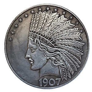 MarshLing Antique Liberty Indian Head Ten-Dollars Coin - Rare Coins Coins for Collectors Uncirculated Morgan Silver Dollars (Silver)