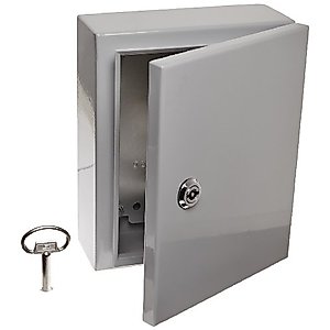 BUD Industries SNB-3741 Series SNB Steel NEMA 4 Sheet Metal Box 9.84" L x 7.87" W x 3.98" H, Gray