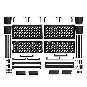 SYSAMA 2-Tier Under Sink Organizer, 2 Pack Kitchen Bathroom Sliding Under Cabinet Storage Drawer Organizer with Hooks, Hanging Cup, Handles, Multi-Purpose Under Cabinet Organizer