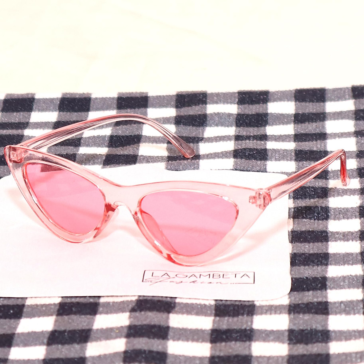 LA GAMBETA FASHION 8 Pack Wholesale Neon Colors Cateye Pink Sunglasses Unisex 80's Party Favors Eyewear Multiple Choice(Pink)
