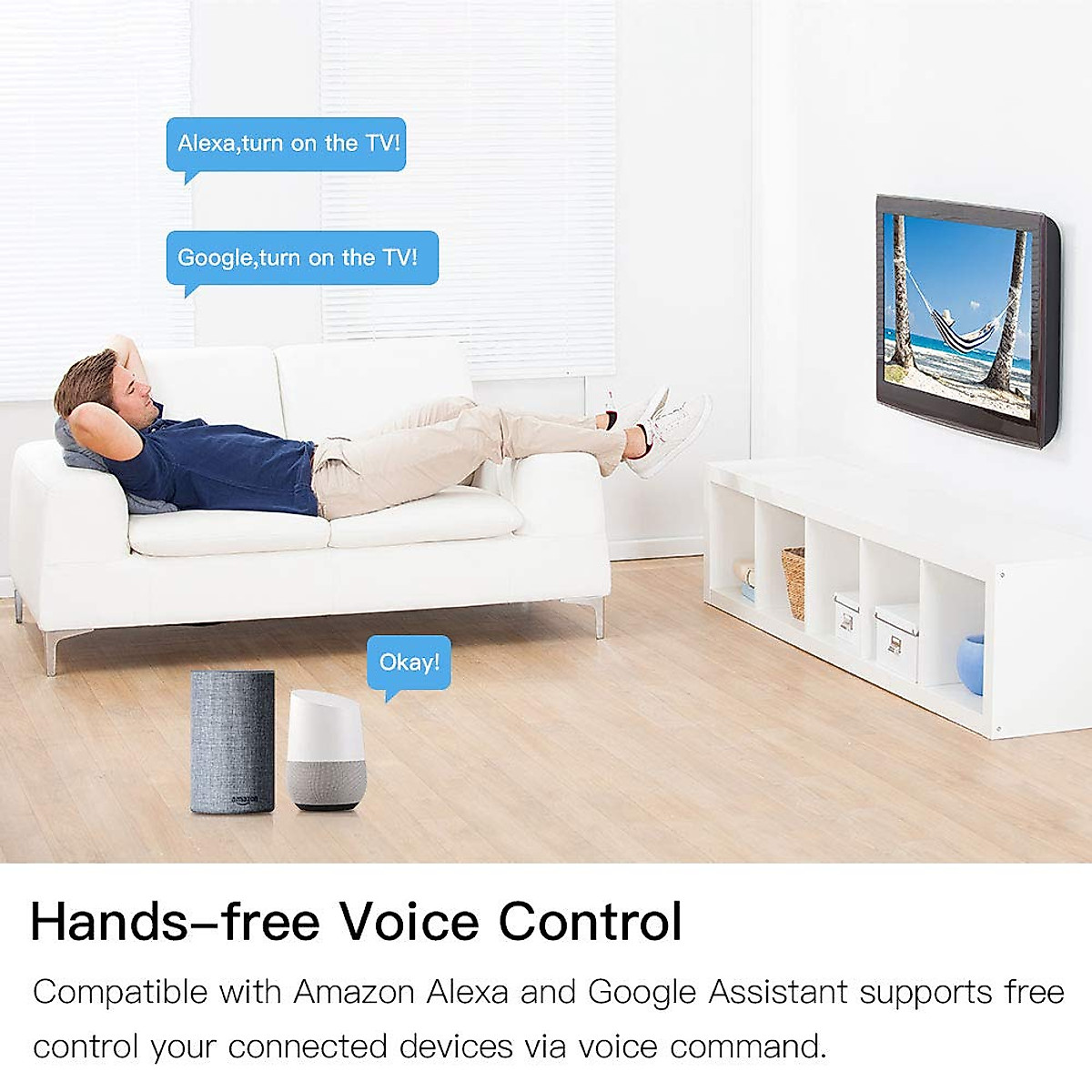MoesGo WiFi IR Control Hub for Smart Appliances via Voice and Smart Life/Tuya App, Compatible with Amazon Echo and Google Home