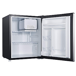 2.7 cubic foot compact dorm refrigerator Stainless Steel + Free Clean Fabric Cloth