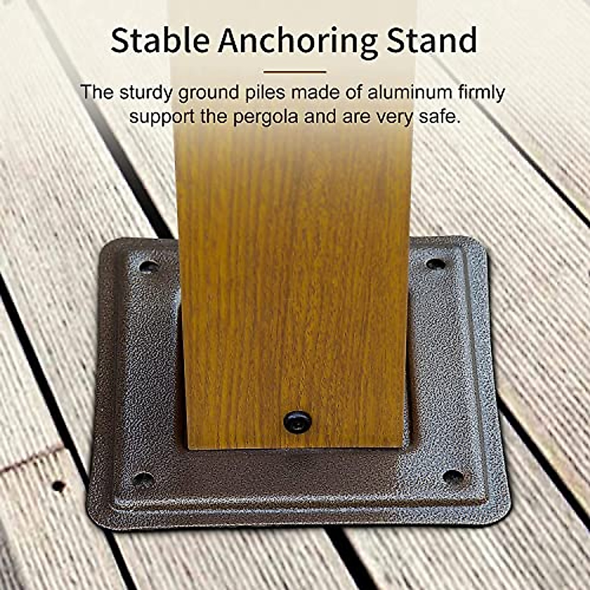 Domi 10' X 13' Outdoor Retractable Pergola Canopy, Aluminum Patio Pergola, Sun Shade Shelter for Backyards, Gardens, Patios, Deck, Ideal for BBQ, Party, Beach and More, Wood-Looking