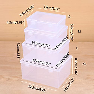 yungluner Jewelry Storage Box Practical Clear Storage Box with Lid Small Storage-Bins Transparent Storage Container - Hanging Organizer Rack Shelf Bedside for Office Home (M)