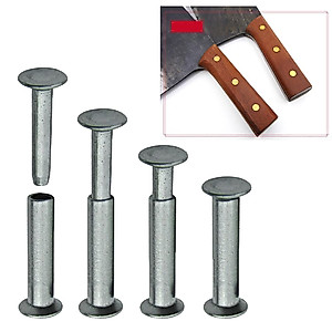 TorSor 9 Sets Kitchen Knife Handle Screw Fixing Rivet Nuts Chef Knives Cutter Wooden Grip Screws Fastener Fixer Clip Nail Replacement Repair Stainless Steel Rivets Anti-Corrosion DIY Tools Accessories
