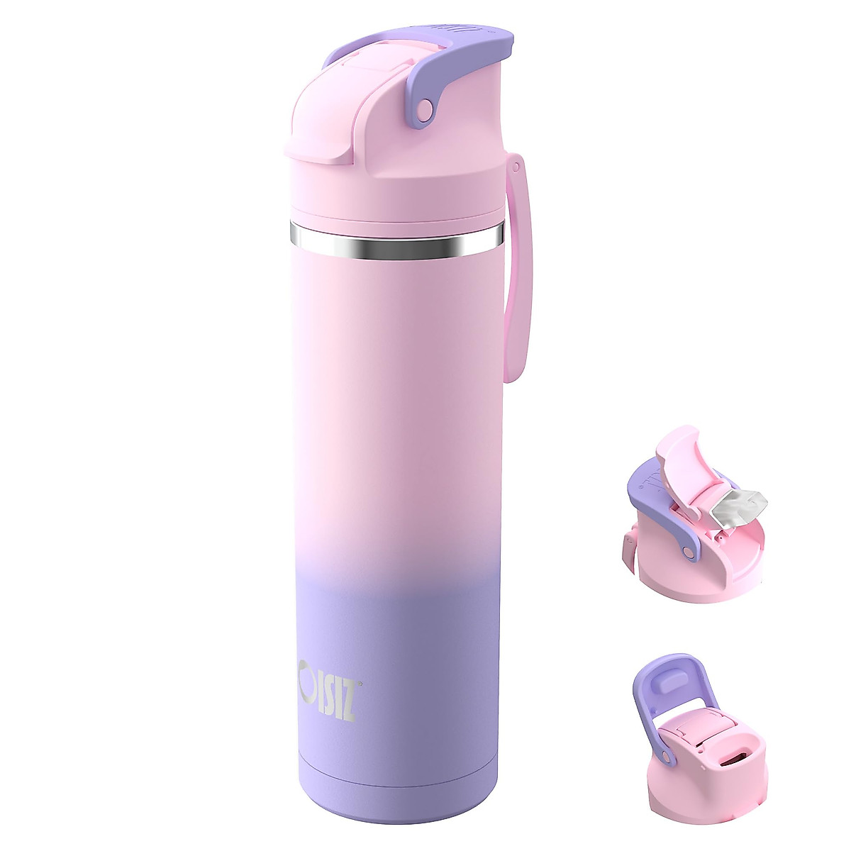 OISIZ Insulated Water Bottle 24 oz with 2-in-1 Straw and Swig Lid, Leakproof and BPA Free, Keep Cold 24H, Vacuum Stainless Steel Kids Water Bottle for School, Travel and Sports, All Dishwasher Safe