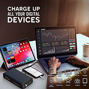 Infinity Light Jump Starter Battery Pack – 1000Amp 18,000mAh 12V Car Portable Battery Booster Pack Power Bank – 2 in 1 USB Charger with LCD Display, LED Light Emergency Warning Mode, 6L Gas/4L Diesel