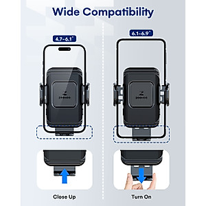 ZeeHoo Wireless Car Charger,15 W Fast Charging Auto-Clamping Car Mount,Windshield Dash Air Vent Phone Holder for iPhone 14 13 12 Mini 11 Pro Max XS XR 8,Samsung S22 S21 S20 Note 20 10 9 8