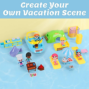 iPlay, iLearn Boat Dollhouse Playset for Girls 3-5, Kids Pretend Play Doll House Set W/ Cruise Ship, Dolls, Camping Accessories, Birthday Stocking Gifts for 4 5 6 Year Olds Child Toddler