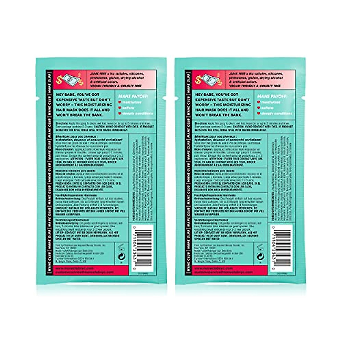 MANE CLUB Cha Ching Deep Conditioner, cruelty free, vegan, no sulfates or parabens — Pack of 2