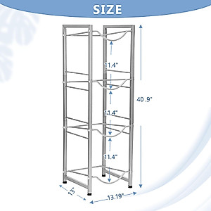 MONKEMON 4 Tier 5 Gallon Water Bottle Holder (Silver) - 4 Bottle Capacity, Carbon Steel, Spill-Resistant Design, Kitchen, Office, Garage, Shop, Homes, Schools, Gyms, Factories