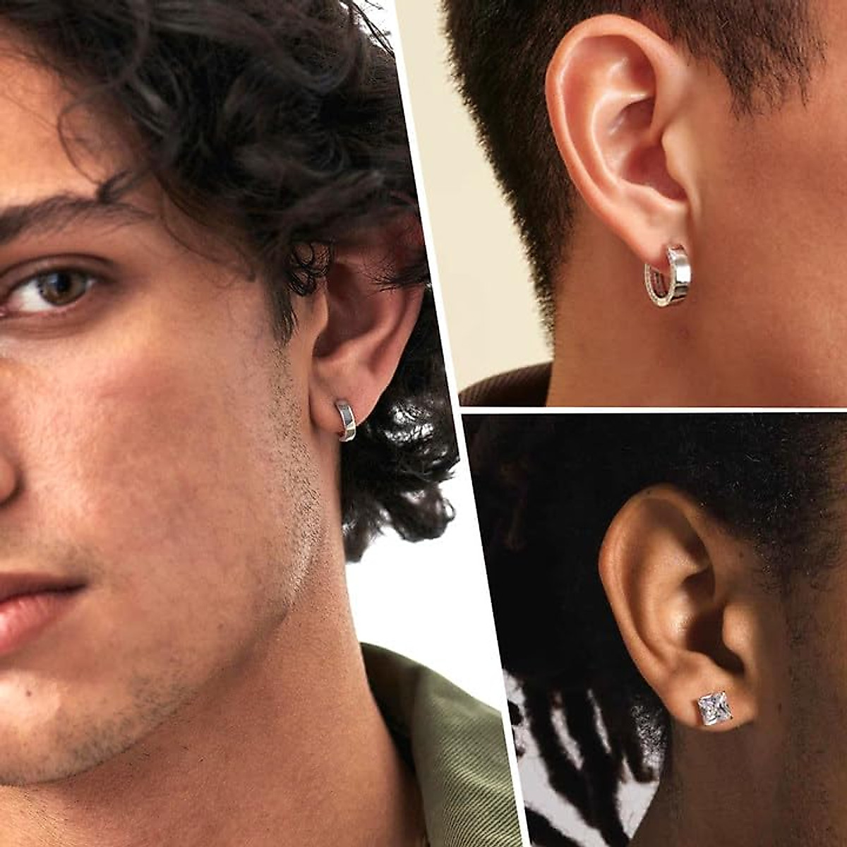 8 Pairs Earring Sets for Multiple Piercing Stainless Steel Hoop and Stud Earrings Hypoallergenic Small Hoop Earing for Men Women
