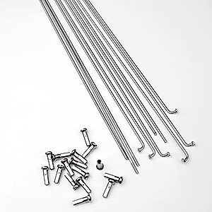 BaveL 36pcs Steel Spokes Mountain Bike Spokes MTB 281mm W/Nipples (Silver, 281)