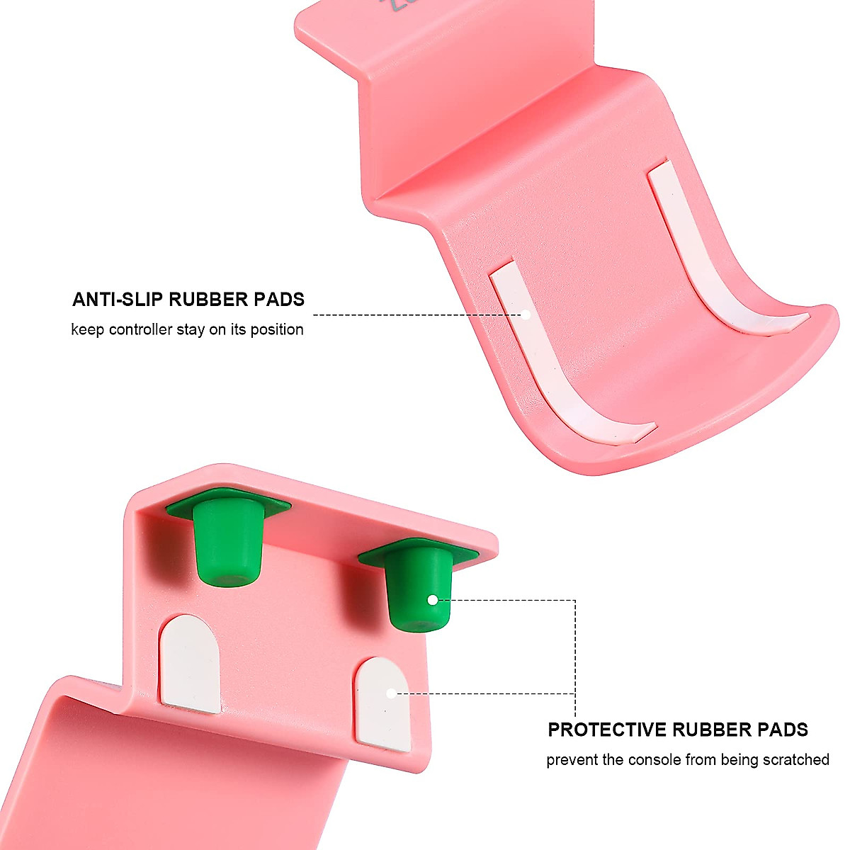 ZENACCE Game Controller Holder Compatible with PS5 and Xbox Series X, Controller Stand Mount for Playstation 5 DualSense and Xbox Series X Controllers, No Screws & No Adhesive Tape - PINK-4Pcs