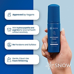 SNOW Teeth Whitening Foam - Gentle Teeth Whitening for Aligners and Night Guards Cloud-Like Spray Foam, Oral Personal Care with Hydroxyapatite and Arginine for The Teeth Enamel, 1.7fl. oz.