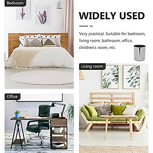 Luxshiny Stainless Steel Round Trash Can Hotel Trash Can Garbage Bin Large Trash Bin Stainless Steel Trash Bin Stainless Steel Trash Can Wastebasket Garbage Can for Bedroom Waste Bins