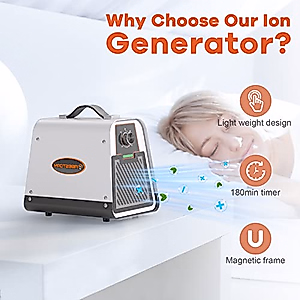 ABESTORM Ion-200 Ion Machine, Negative Ion Generator Can Efficient Neutralization of Unpleasant Odors, with Output - up to 30 Million Negative Ions/Sec, 2 Million Positive Ions/Sec for Rooms, Cars