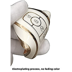 REPROTECTING Silicone Rubber Key Fob Cover Compatible with 2013-2023 5 Buttons Nissan Altima SR Armada SL Maxima Murano Pathfinder Rogue Titan Versa Sentra (Black/White)