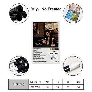 Drake Take Care Album Cover Poster Canvas Poster Wall Art Decor Print Picture Paintings for Living Room Bedroom Decoration Unframe 16x24inch(40x60cm)