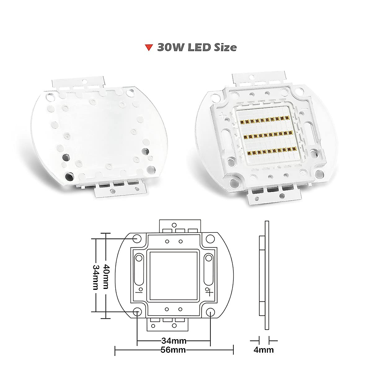 CHANZON High Power Led Chip 30W Infrared (IR 850nm / Input 900mA / DC 14V - 16V / 30 Watt) SMD COB Light Emitter Diode Components 30 W Night Vision Bulb Lamp Beads for DIY Lighting/CCTV Cameras