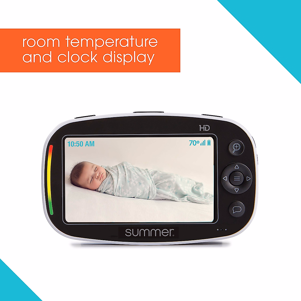 Summer Infant Baby Pixel Zoom HD Video Baby Monitor with 5" Display & Remote Steering Camera, Clearer Nighttime Views & SleepZone Boundary Alerts, High Definition