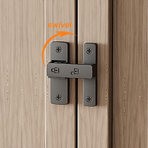 Heavy-Duty Flip Latch Lock 90/180 Degree Sliding/Swinging Door Lock Latch Bolt for Gate Barn Garage Garden Fence Shed Window Cabinet (Black, 180 Degree)