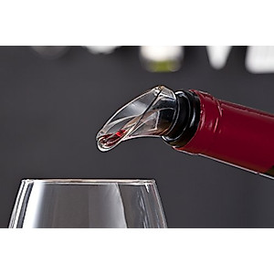 Vacu Vin Crystal Wine Server Set of 2 - Wine Aerator and Strainer, Pourer and Preserver - Perfect Fit for Every Wine Bottle - Convenient and Portable - Crafted with Excellence in the Netherlands