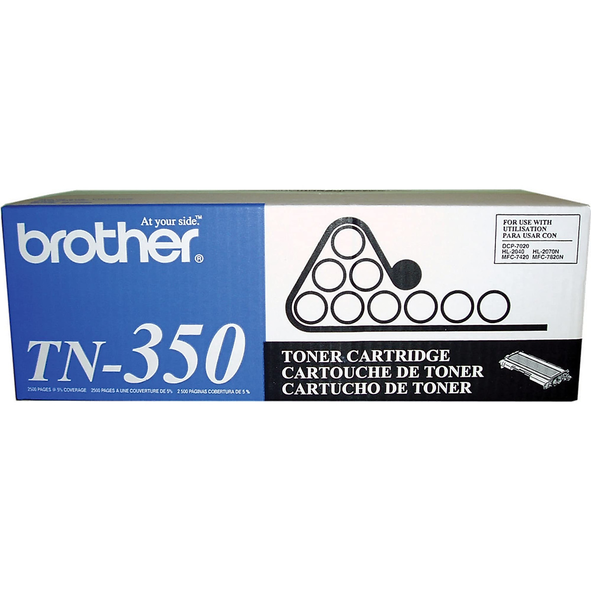 Brother Genuine Black Toner Cartridge, TN350, Replacement Black Toner, Page Yield Up To 2,500 Pages