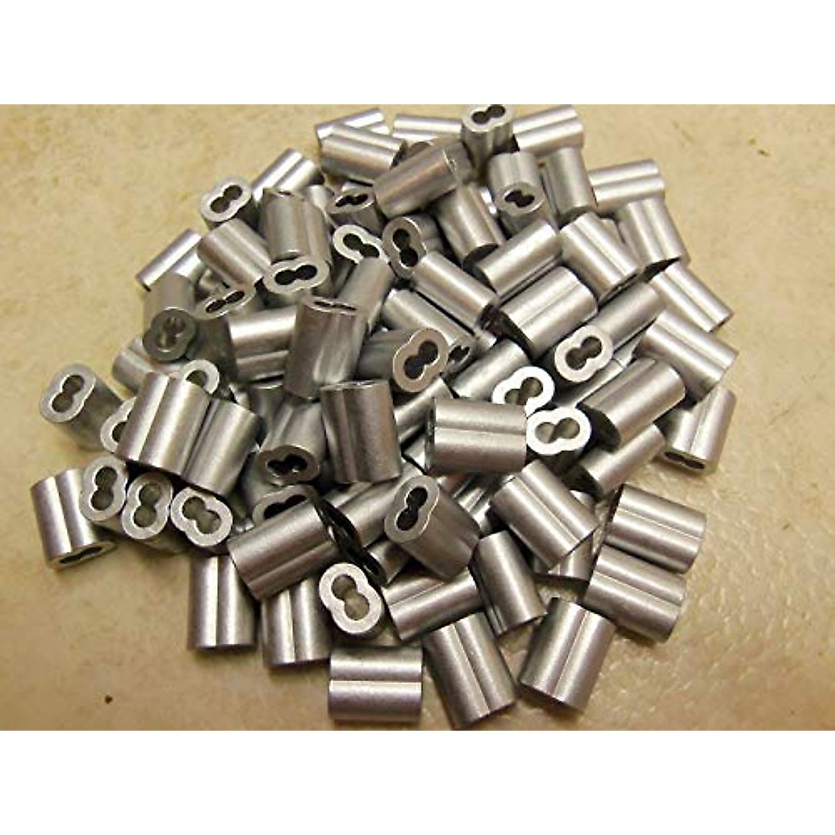 Montree Shop 100 1/8 Aluminum Double Ferrules Sleeves Traps Trapping Snares (100 Pack)