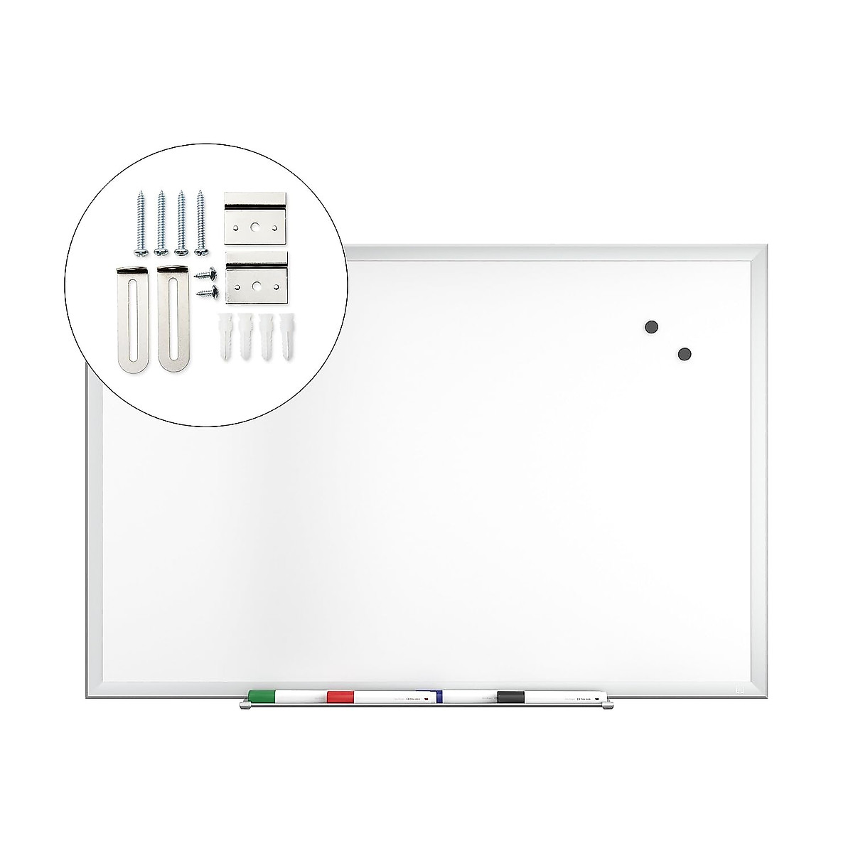 TRU RED Magnetic Steel Dry Erase Board, Satin Frame, 3-ft x 2-ft (TR61169)