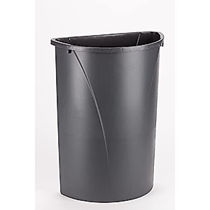 CFS 34302123 Centurian Half Round Waste Container Trash Can Only, 21 Gallon, Gray