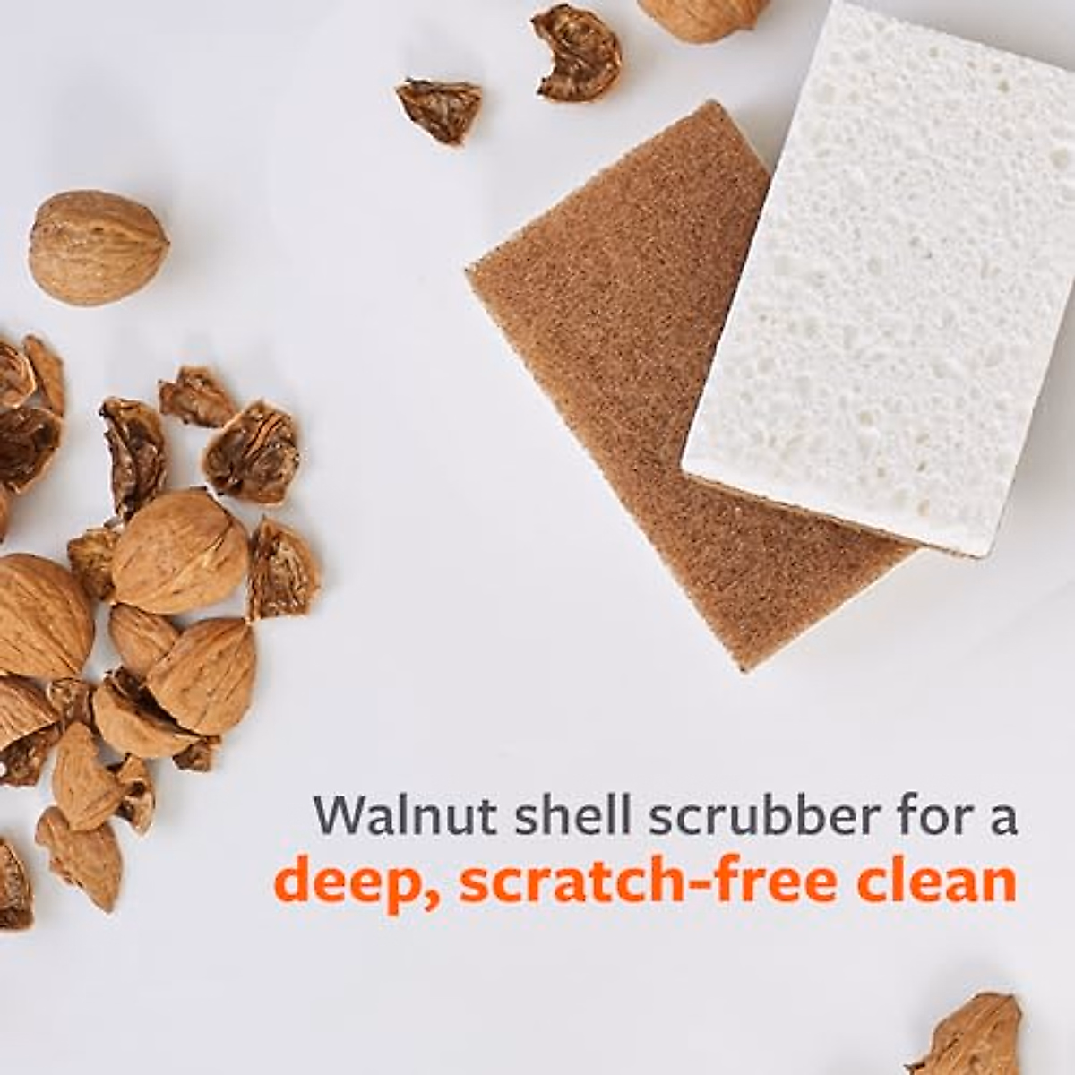 Full Circle in a Nutshell Walnut Shell Non-Scratch Scrubber Sponge, Pack of 3