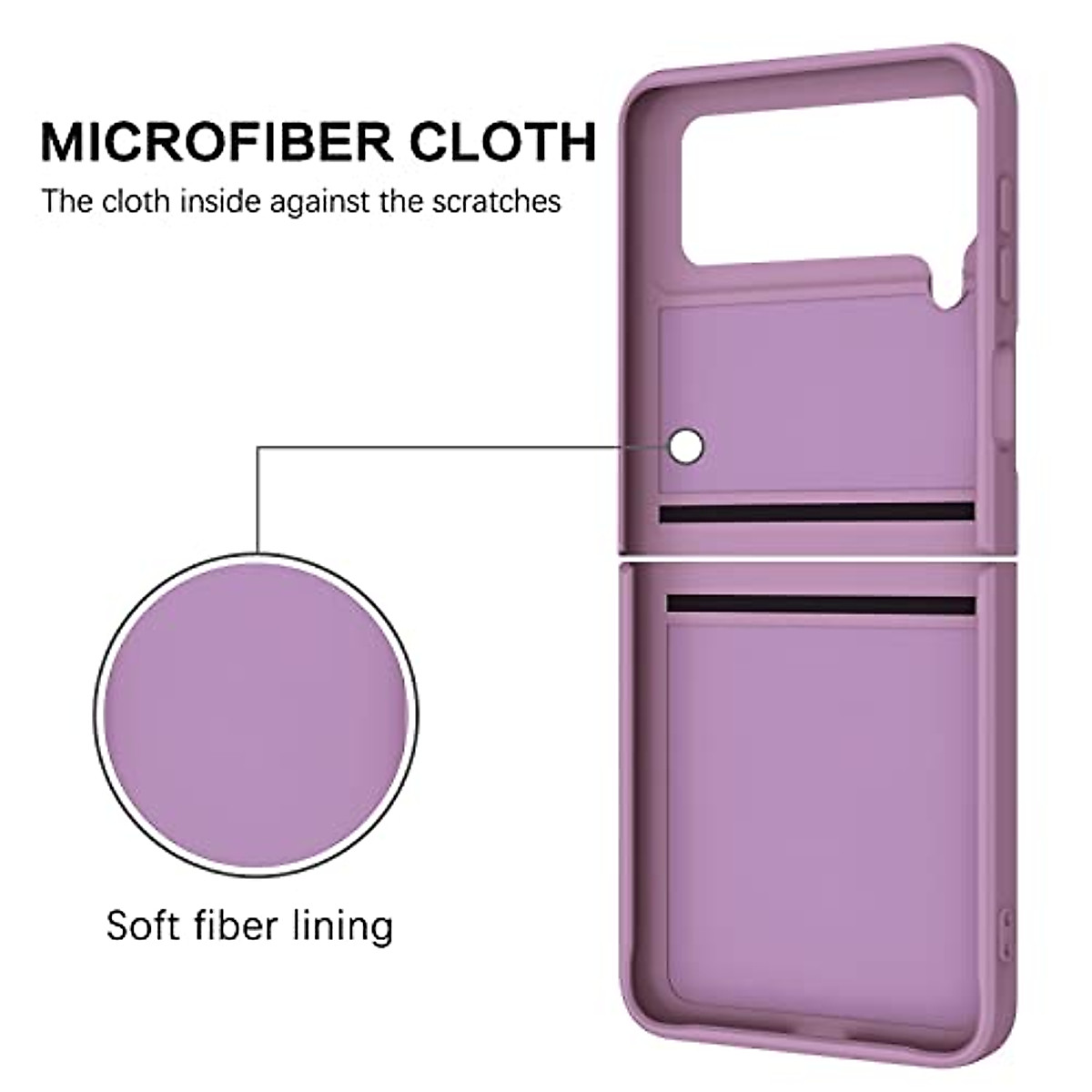 BENTOBEN Galaxy Z Flip 4 5G Case, Slim Silicone Kickstand, Shockproof Protective Bumper for Women, 6.7 inch, Purple