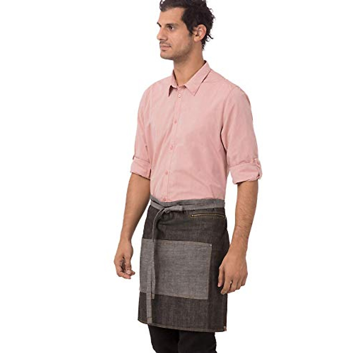 Chef Works Unisex Manhattan Half Bistro Apron, Black, One Size