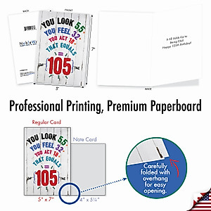 NobleWorks - Milestone Birthday Greeting Card with Envelope (4.63 x 6.75 Inch) - Age Equation-105 C2758MBG