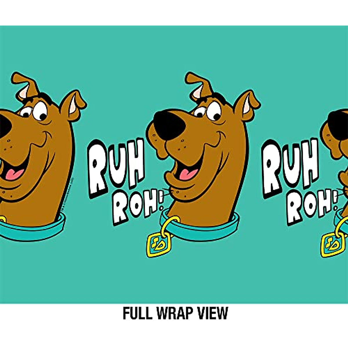 Scooby Doo! OFFICIAL Ruh Roh Face Pattern 24 oz Insulated Canteen Water Bottle, Leak Resistant, Vacuum Insulated Stainless Steel with Loop Cap, Black