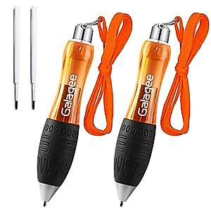 Galagee Super Big Fat Heavy Weighted Pens - Large Wide Grip Pens - Hand Writing Aids for Tremors,Parkinson's,Autism,Carpal Tunnel and Essential Hand Tremors（Two Black Ink Refills）