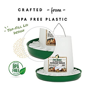 Harris Farms Free Range Hanging Poultry Feeder | Twist Lock Base | 10 Pound,White