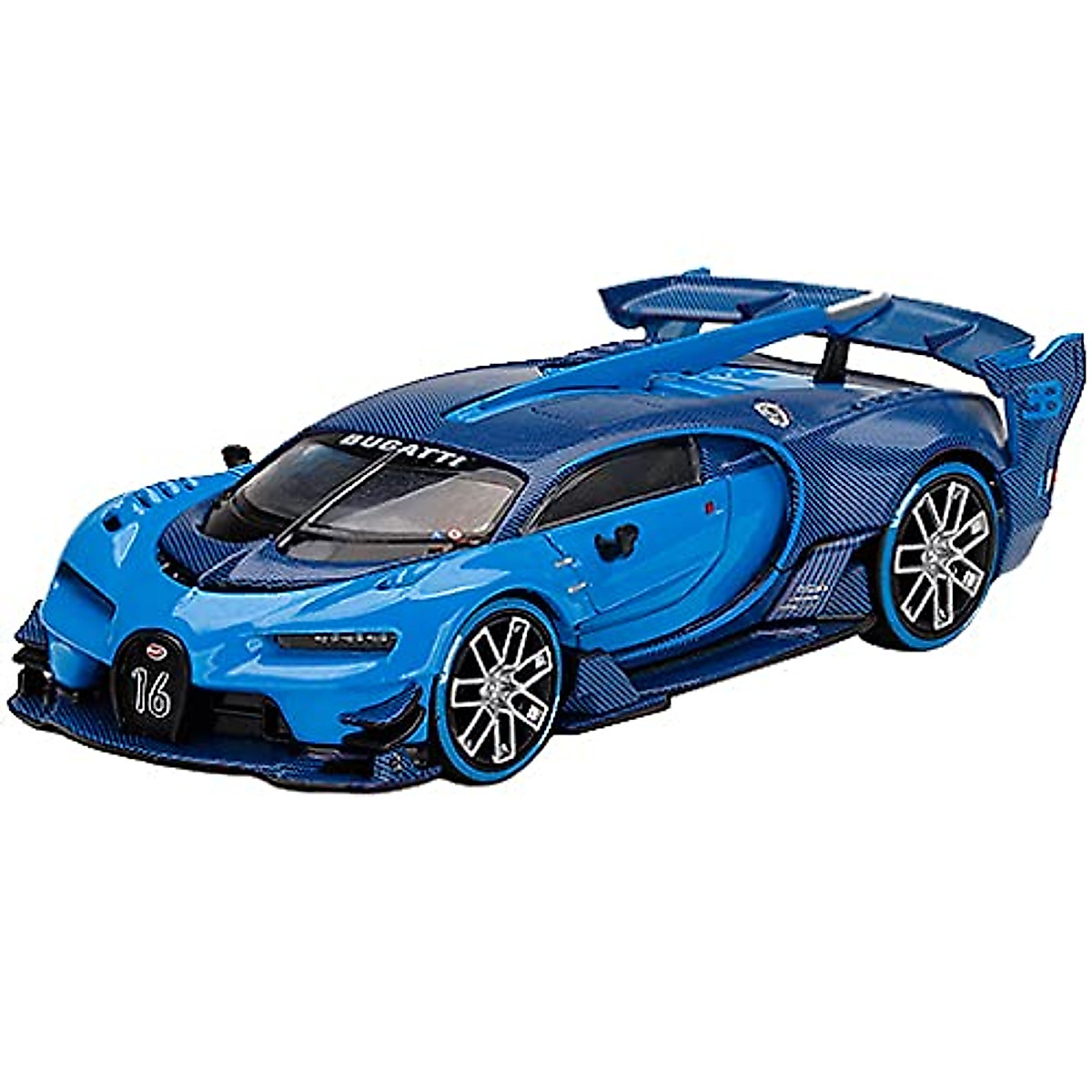Truescale Miniatures Bugatti Vision Gran Turismo Light Blue and Carbon Blue 1/64 Diecast Model Car by True Scale Miniatures MGT00266