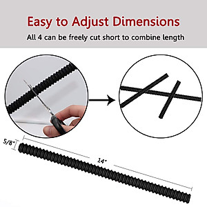 LeeYean Oven Guards for Racks - 4 Pack Heat Resistant Silicone Oven Rack Shields Cover 14 inches Long Oven Rack Edge Protector, Protect Against Burns and Scars (Black)