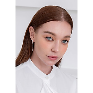 Huggie earrings Dangle Long Size Elegant Precious earrings chain CZ Cubic Zirconia Hoop Drop & Dangle Earrings (