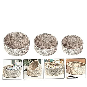 NUSITOU 3pcs Woven Storage Basket Storage Baskets Wicker Storage Bins Kids Storage Bins Woven Storage Organizer Flower Planter Basket Small Woven Baskets Woven Snacks Basket Manual
