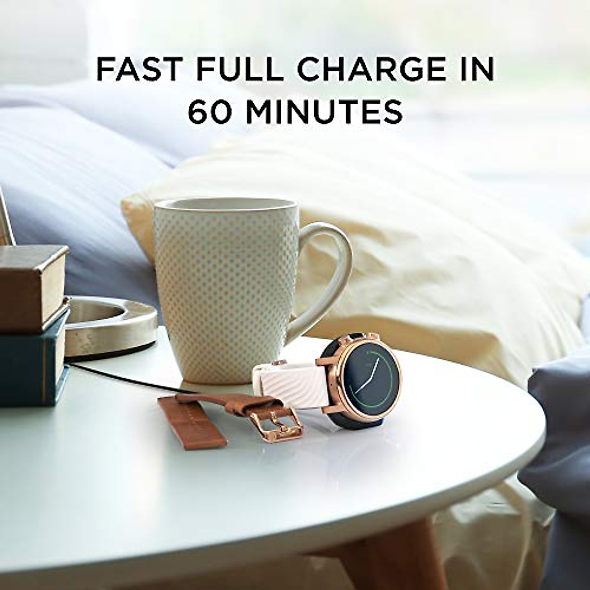 Moto 360 3rd Gen 2020 - Wear OS by Google - Touch Screen - Luxury Stainless Steel Smartwatch - Genuine Leather and High-Impact Sports Bands - Champagne Gold