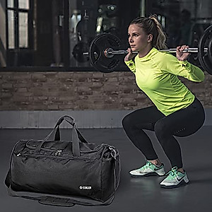 EONGOA Sports Travel Gym Bag with Shoes Compartment & Dry Storage Pocket,Durable Water Resistant Fitness Duffle Bag with Inner Pocket and Adjustable Shoulder Strap for Women & Men