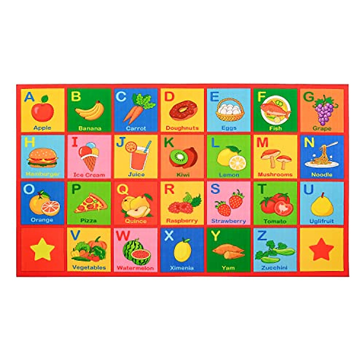 ABCarpet Classroom Rug Classroom Carpet ABC Rug Learning Area Rug or Classroom Mat Yellow Alphabet Carpet