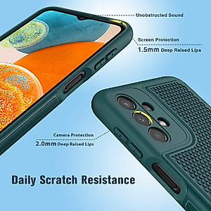 FNTCASE for Samsung Galaxy A23 5G Case: (Samsung Galaxy A23 4G LTE) Dual Layer Protective Heavy Duty Cell Phone Cover Shockproof Rugged with Non Slip Textured Back - Bumper - 6.6inch Dark Green