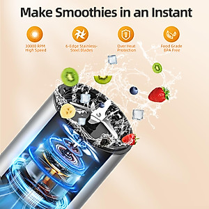 Lampick Smoothie Blender, 1300W Personal Blender for Smoothies, Shakes and Nutrient Extractions with 2pcs BPA-Free 27oz Portable Blender To-Go Bottles